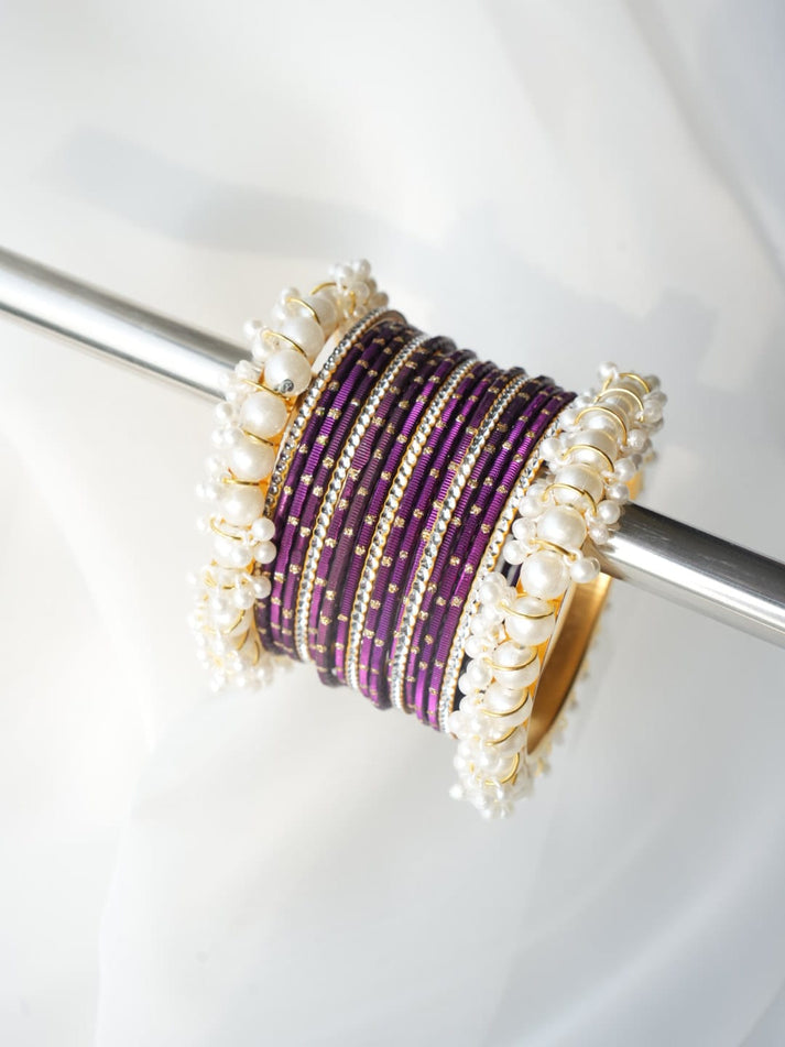 CH-36 - Pearly Bangles & Dark Purple - Choorian Set – ABW