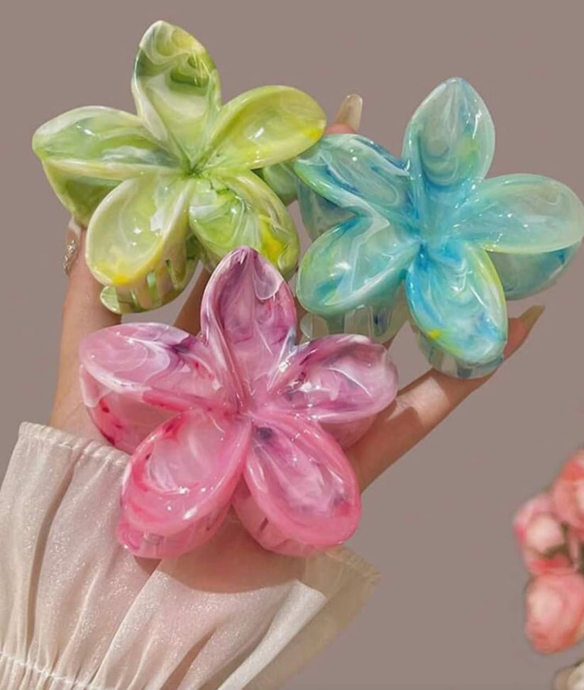 HC-112 - Lotus Flower Marbled - Hair Claw – AB Wholesale